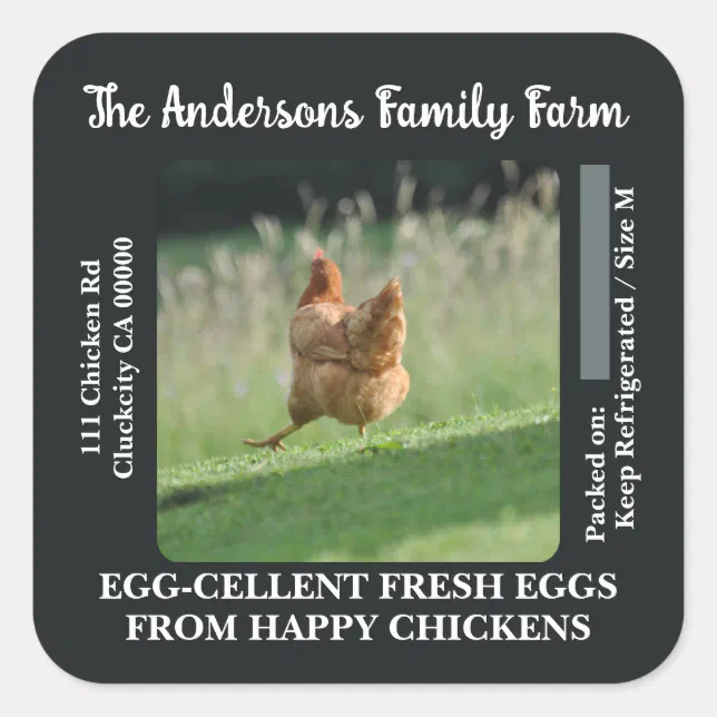 Custom Egg Carton Labels Chicken Photo Template | Zazzle