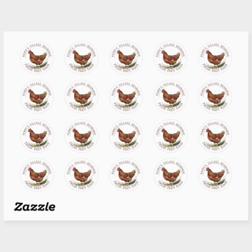 Custom Eggs Red Hen Farm Fresh Egg Carton Label | Zazzle