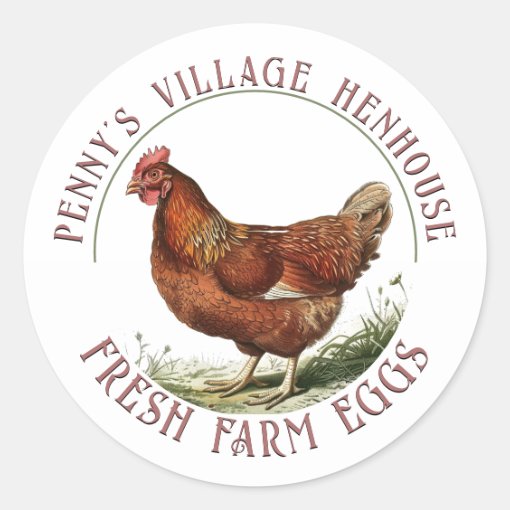 Custom Eggs Red Hen Farm Fresh Egg Carton Label | Zazzle
