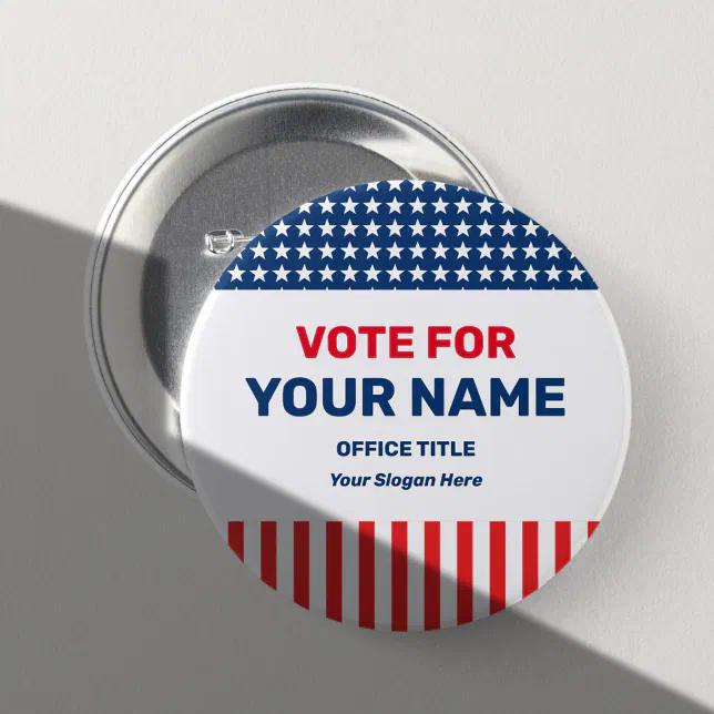 Custom Election Campaign Flag Button | Zazzle