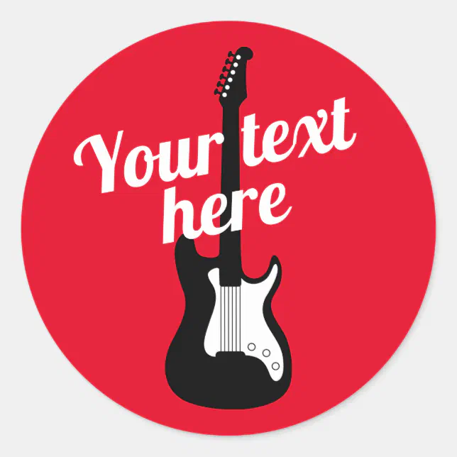 Custom electric rock guitar stickers for guitarist | Zazzle