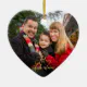 Custom Elegant 2-Side Gold Family Photo Christmas Ceramic Ornament | Zazzle