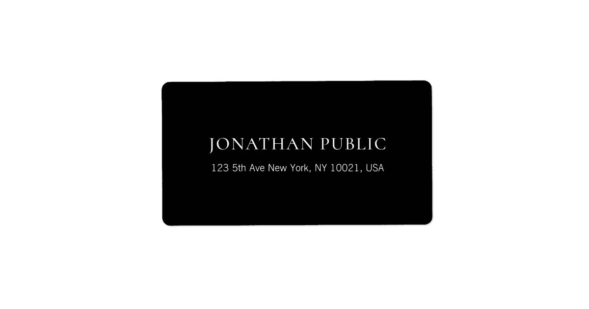 Custom Elegant Black And White Simple Template Label | Zazzle