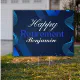 Custom Elegant Blue and White Happy Retirement Sign | Zazzle