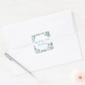 Custom Elegant Blue White Floral Birthday Party Square Sticker | Zazzle