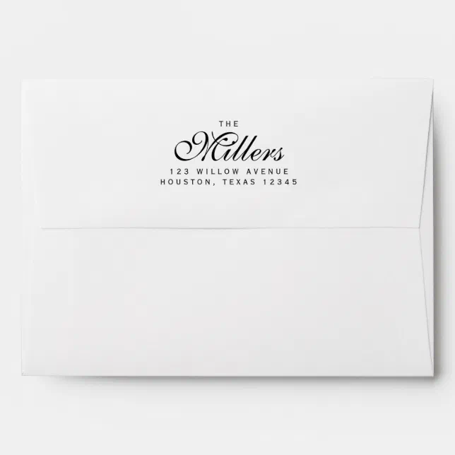 Custom Elegant Family Name Return Address Envelope | Zazzle