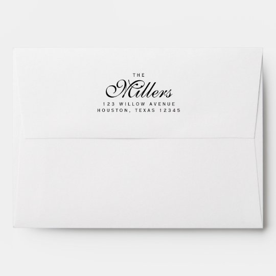 Custom Elegant Family Name Return Address Envelope | Zazzle.com