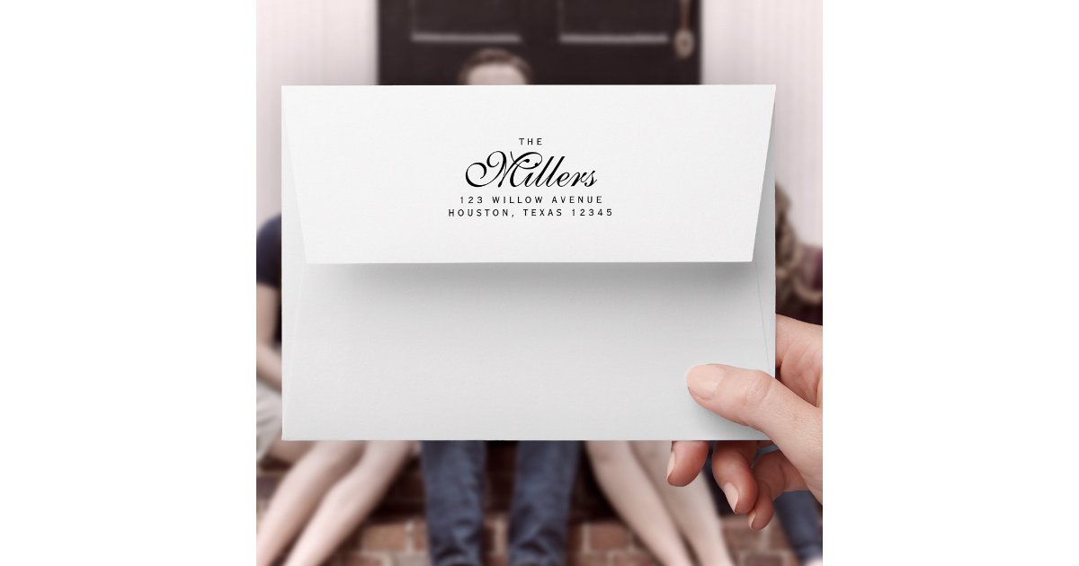 Custom Elegant Family Name Return Address Envelope | Zazzle