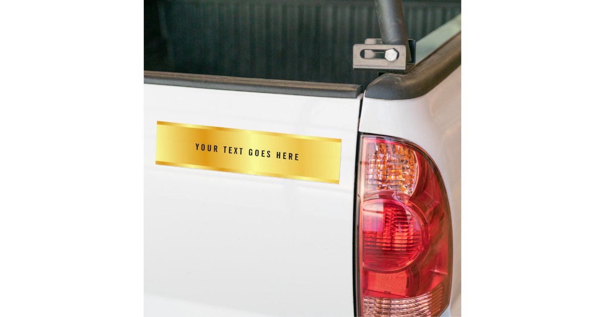 Custom Elegant Faux Gold Modern Glamorous Template Bumper Sticker | Zazzle