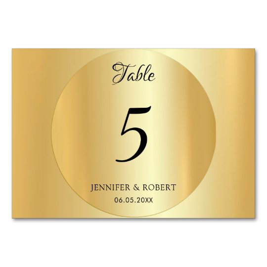Custom Elegant Faux Gold Template Handwritten Table Number | Zazzle.com