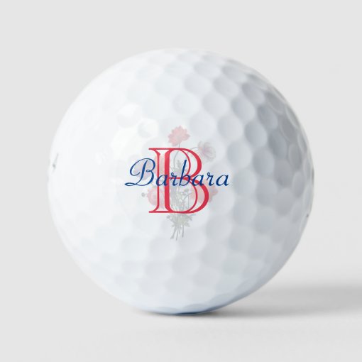 Custom Elegant Floral Name and Monogram Golf Balls | Zazzle