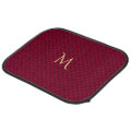 Custom Elegant Gold Monogrammed Maroon Checkered Car Mat | Zazzle