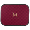 Custom Elegant Gold Monogrammed Maroon Checkered Car Mat | Zazzle