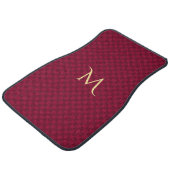Custom Elegant Gold Monogrammed Maroon Checkered Car Mat | Zazzle