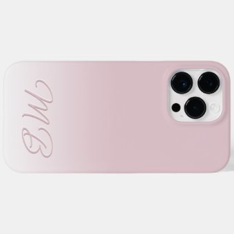 Custom Elegant Light Dusty Rose Mauve Monogram Case-Mate iPhone Case ...