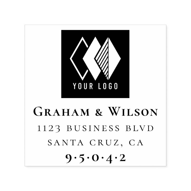 Custom Elegant Logo Formal Business Return Address Self-inking Stamp ...