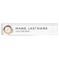 Custom Elegant Minimalist White Name Plate Clock | Zazzle
