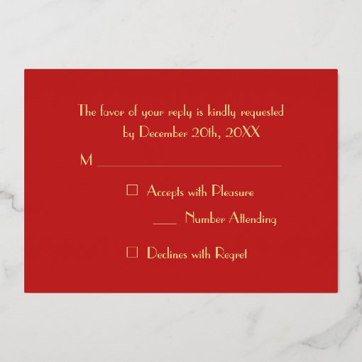 Custom Elegant Modern Christmas Holiday Party RSVP Foil Invitation | Zazzle