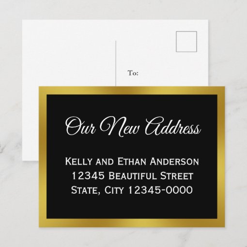 Custom Elegant Our New Address Moving Announcement Postcard | Zazzle