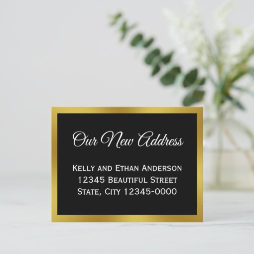 Custom Elegant Our New Address Moving Announcement Postcard | Zazzle