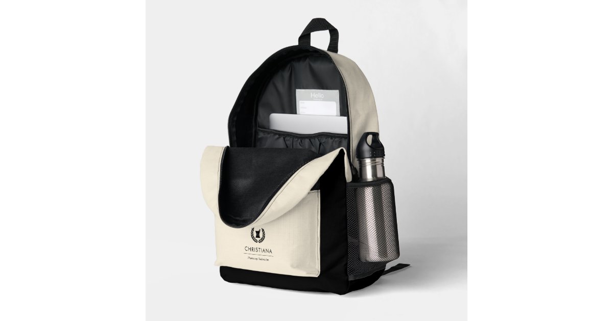 Custom Elegant Pharmacist Pharmacy Tech Staff Printed Backpack | Zazzle
