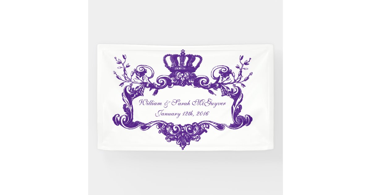 Custom Elegant Regal Wedding Banner | Zazzle