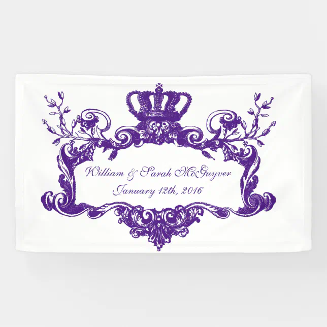 Custom Elegant Regal Wedding Banner | Zazzle