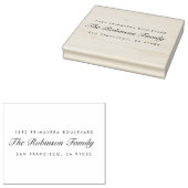 Custom Elegant Script Family Name Return Address Rubber Stamp | Zazzle