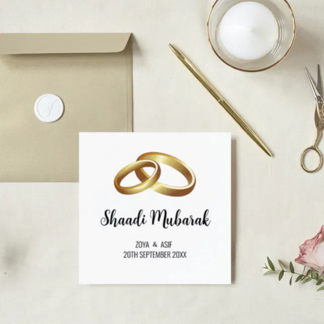 Custom Elegant Shaadi Mubarak Wedding Gift Card | Zazzle
