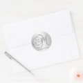 Custom Elegant Silver Monogrammed Initial Letter M Classic Round ...