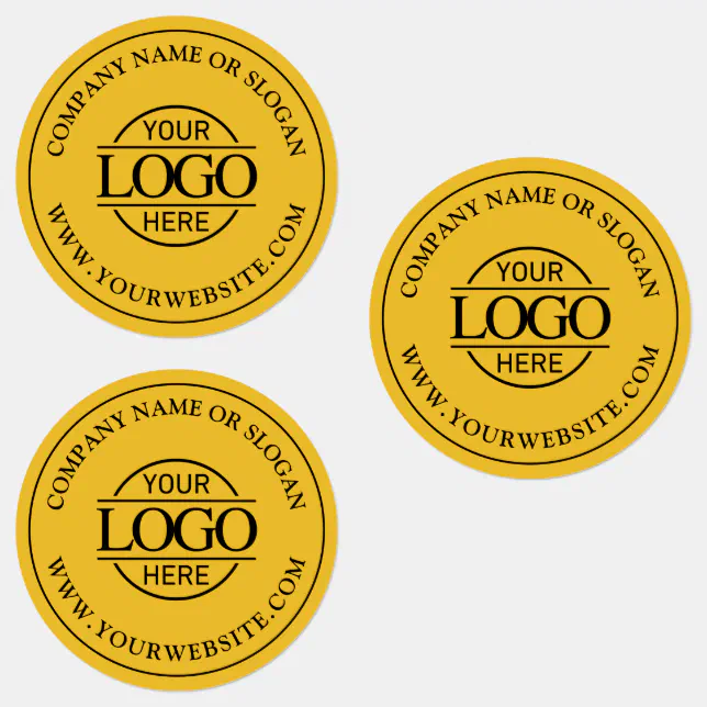 Custom Elegant Simple Minimal Yellow Business Logo Labels | Zazzle