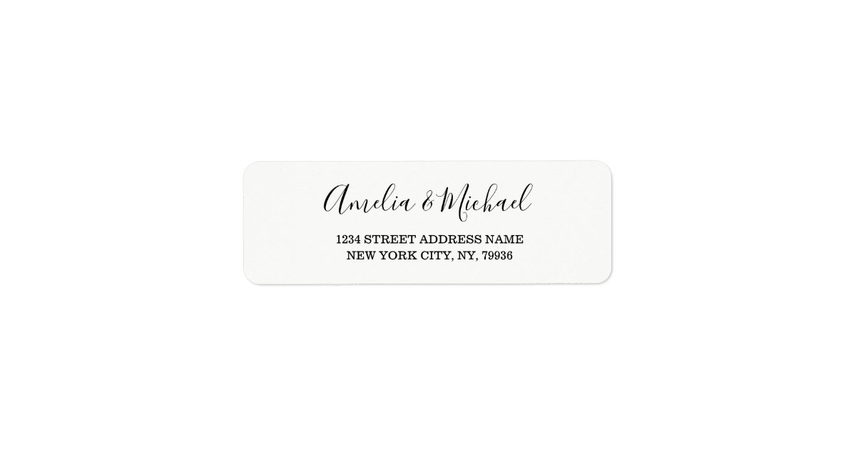 Custom Elegant Wedding Return Address Label | Zazzle