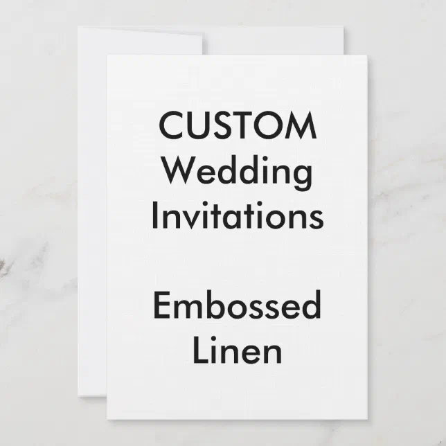 Custom EMBOSSED LINEN Wedding Invitations 5"x7" | Zazzle