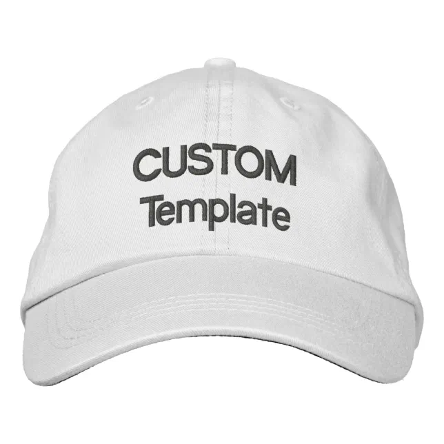 Custom Embroidered Baseball Cap Blank Template | Zazzle