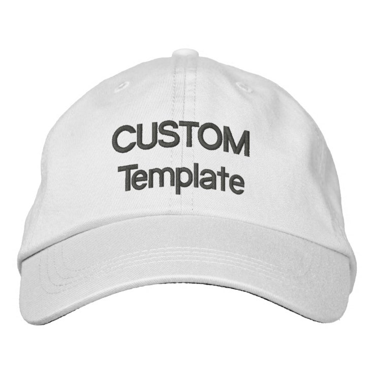 Custom Embroidered Baseball Cap Blank Template | Zazzle
