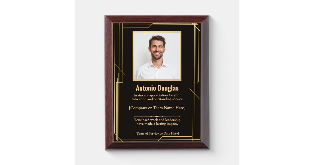 Custom Employee Appreciation Modern Geometric Award Plaque | Zazzle
