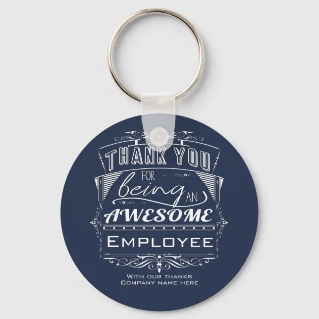 Custom Employee Appreciation Thank You Keychain | Zazzle