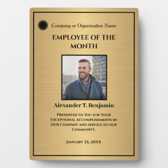 Custom Employee Awards Plaque Photo Personalize | Zazzle