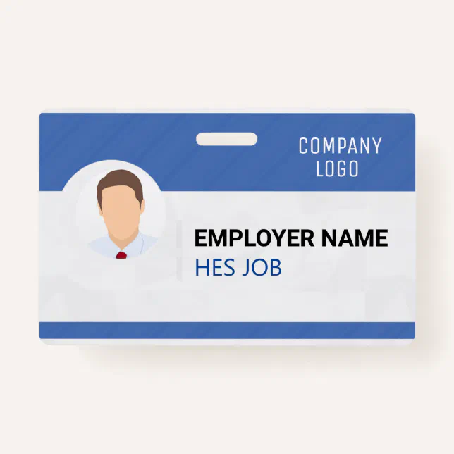 Custom Employee Badge Photo, Bar Code, Logo, Name | Zazzle