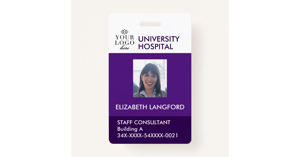 Custom Employee Badge | Photo, Logo and Color | Zazzle