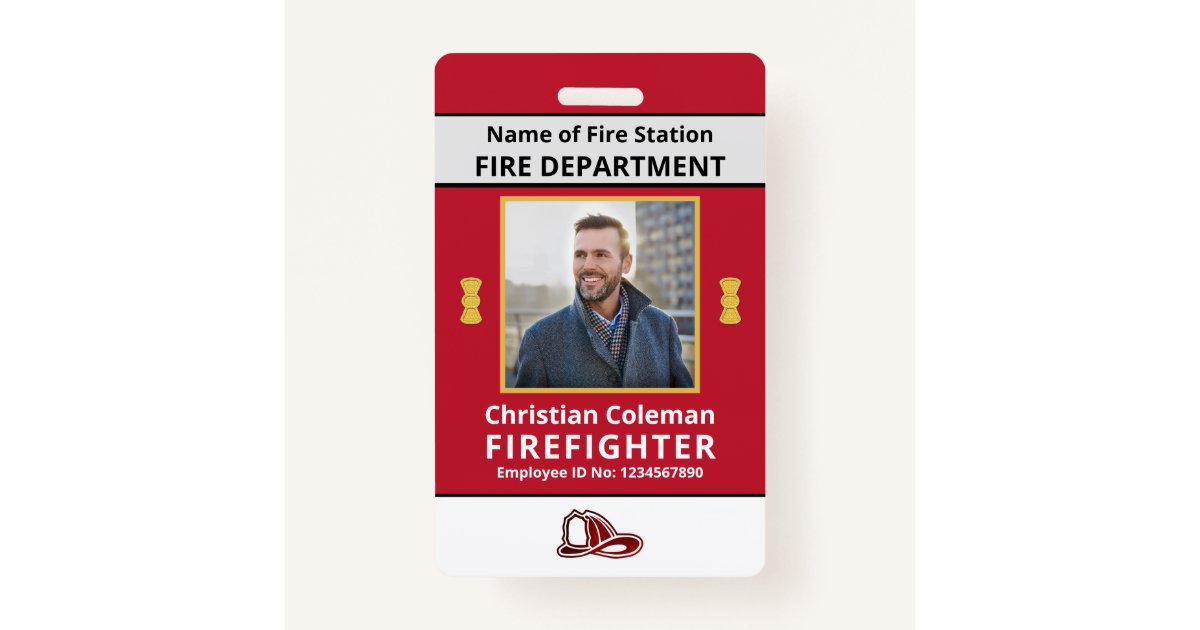 Custom Employee ID Card Photo Logo Bar Code Name Badge | Zazzle