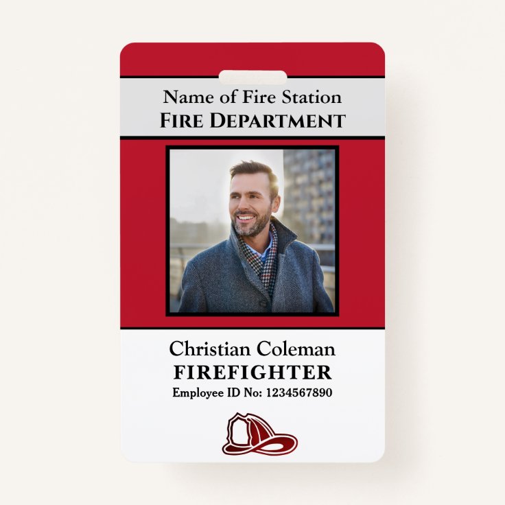 Custom Employee ID Card Photo Logo Bar Code Name Badge | Zazzle