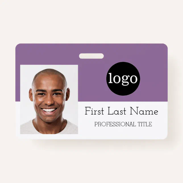 Custom Employee - Logo, Photo, Barcode, Name ID Badge | Zazzle