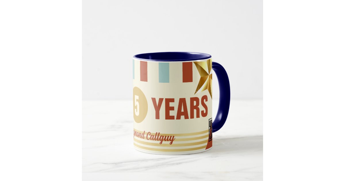 Custom employee milestone anniversary recognition mug | Zazzle
