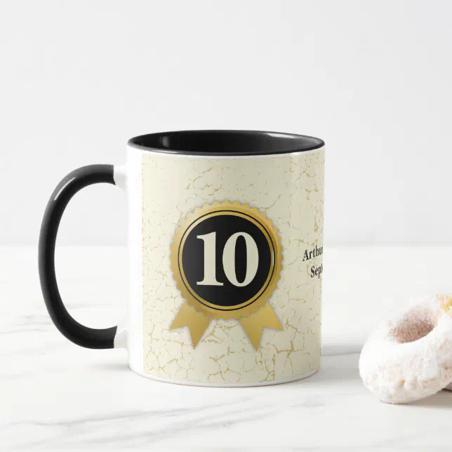 Custom employee milestone longevity anniversary mug | Zazzle