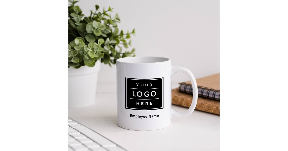 Custom Employee Name and Business Logo Branded Coffee Mug | Zazzle