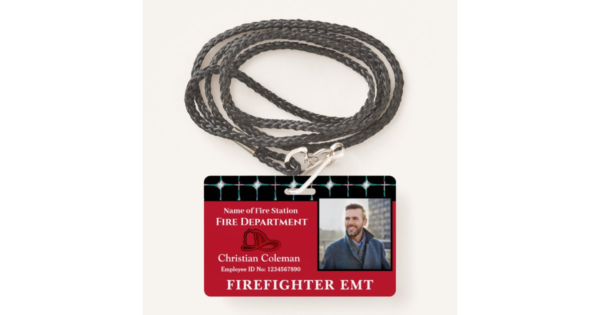 Custom Employee Name ID Card Logo Bar Code Photo Badge | Zazzle