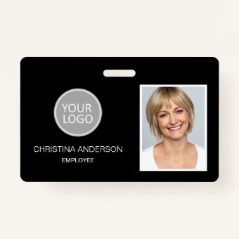 Custom Employee Name Logo Photo Corporate Work Bad Badge | Zazzle