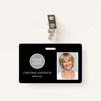 Custom Employee Name Logo Photo Corporate Work Bad Badge | Zazzle
