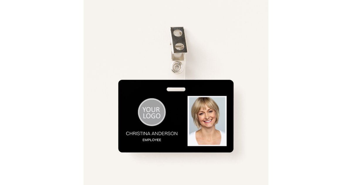 Custom Employee Name Logo Photo Corporate Work Bad Badge | Zazzle